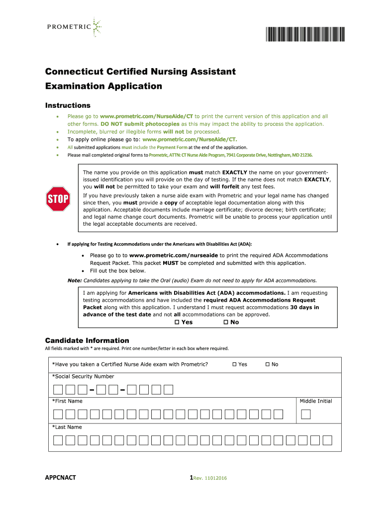 Fillable Online CT CNA Application Fax Email Print - pdfFiller