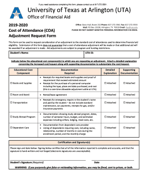 Fillable Online 2019-2020 Renewal Dependency Change Request Form - UTA ...