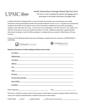 Fillable Online HIE Opt-Out Form St. Joseph Health's Health Information ...