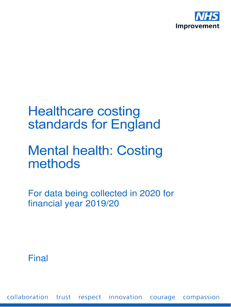 Fillable Online improvement nhs Healthcare costing standards - mental ...
