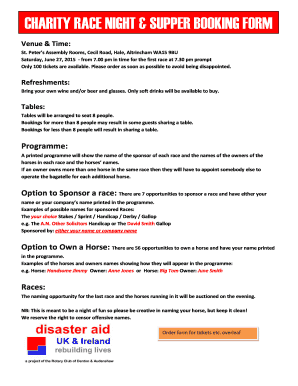 Fillable Online Race Night Order Form Fax Email Print - pdfFiller