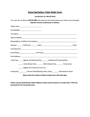 Fillable Online Johns Sanitation Toilet Order Form for web site..doc ...