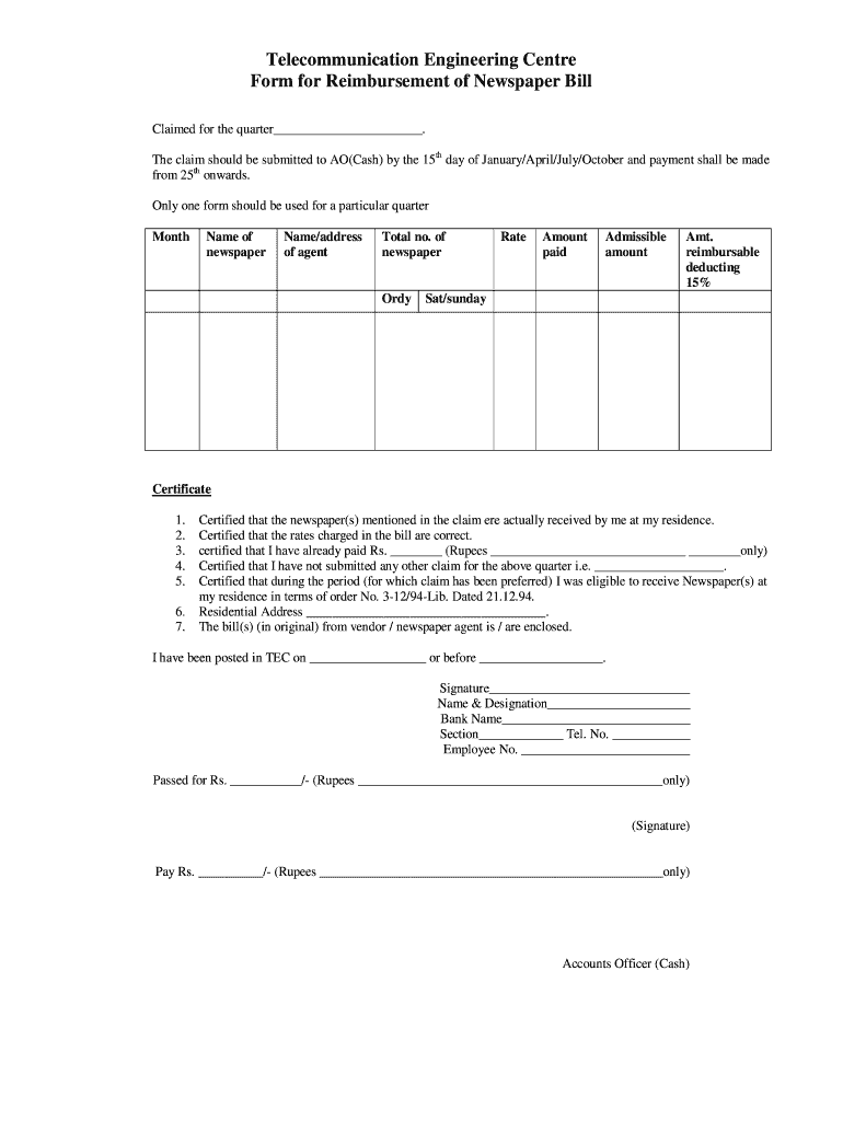Fillable Online form newspaper claim Fax Email Print - pdfFiller