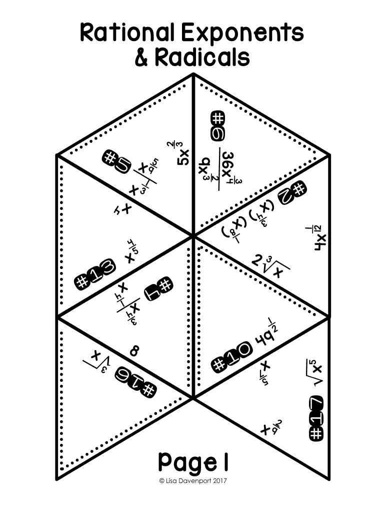 Fillable Online Rational Exponents And Radicals Worksheets & Teaching ...