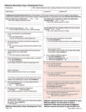 Fillable Online Medicare Secondary Payor Development Form. Medicare ...