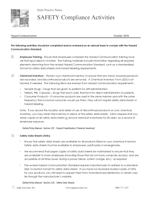 Fillable Online SAFETY Compliance Activities Fax Email Print - pdfFiller