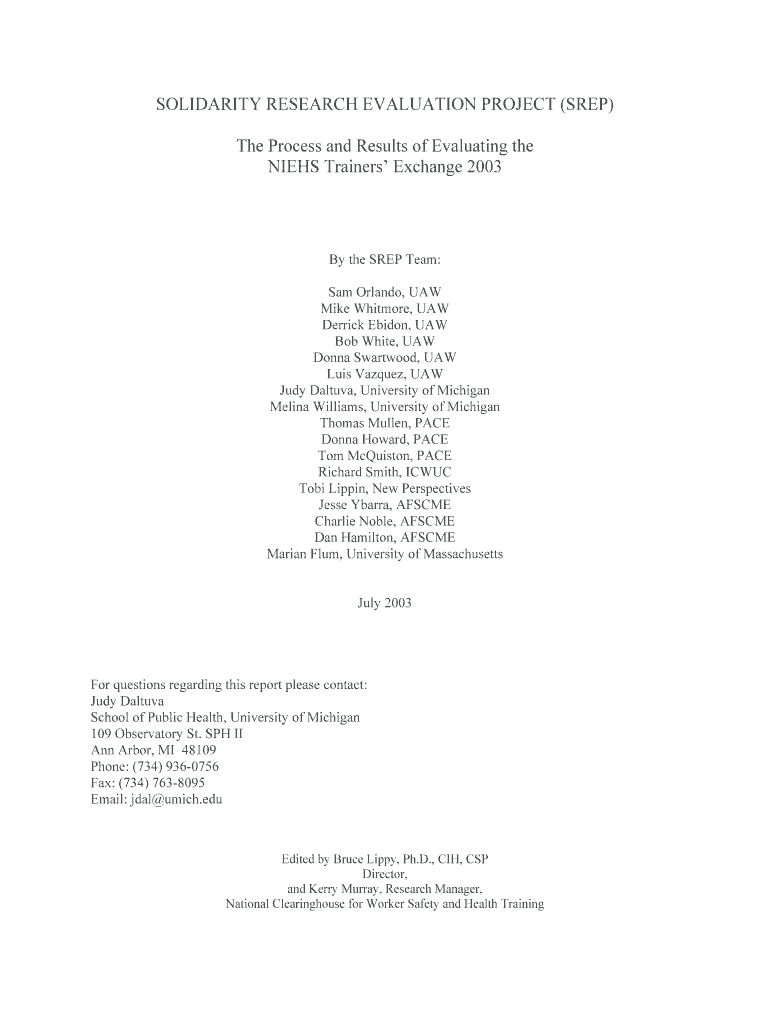 Fillable Online SREP Report Fax Email Print - pdfFiller