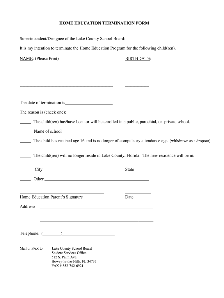 Fillable Online Florida Homeschool Forms and SamplesFlorida ...