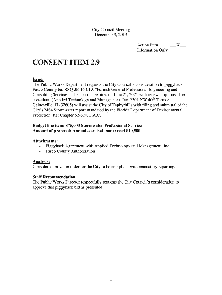 Fillable Online 2.9 Applied Technology Piggyback Agreement PDF Opens in ...