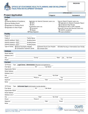 Fillable Online oshpd ca Forms, Applications, & Reminder Lists - OSHPD ...