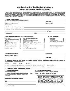 Fillable Online Food registeration form Fax Email Print - pdfFiller