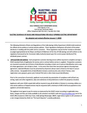 Fillable Online HOLLY SPRINGS UTILITY DEPARTMENT (HSUD) Fax Email Print ...
