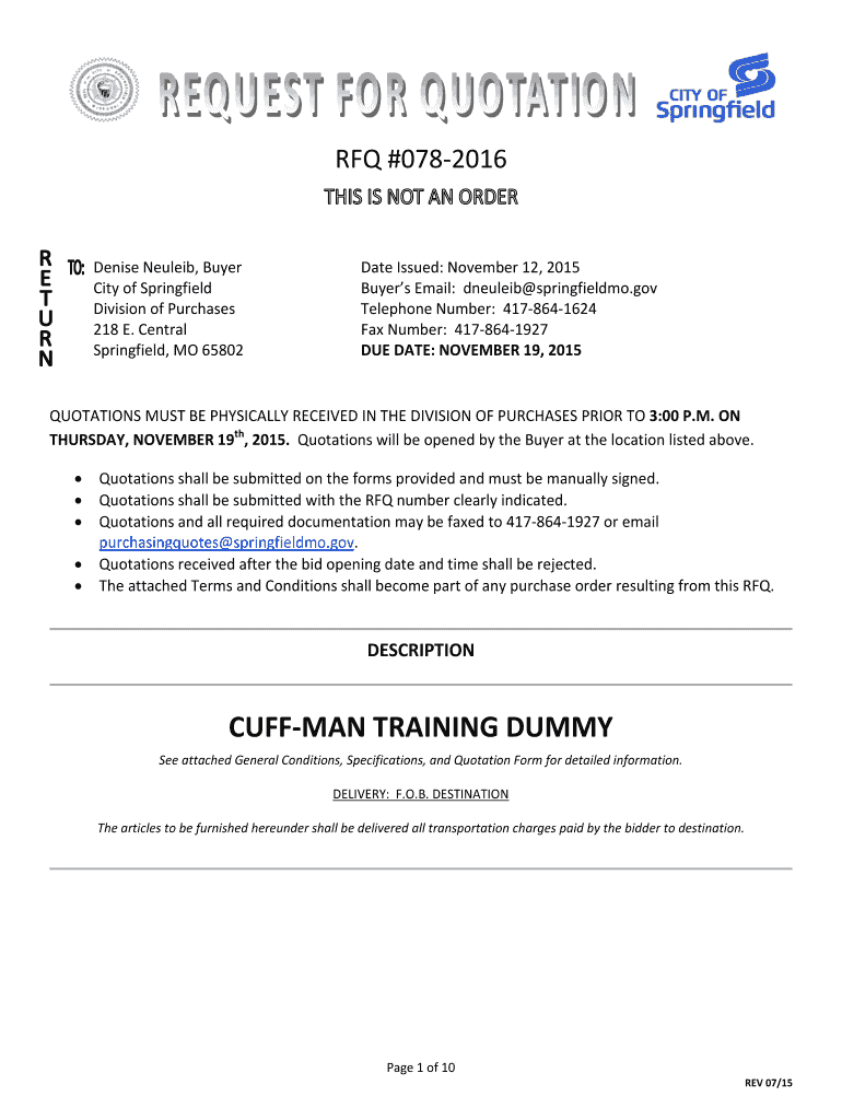 Fillable Online CUFF-MAN TRAINING DUMMY Fax Email Print - pdfFiller