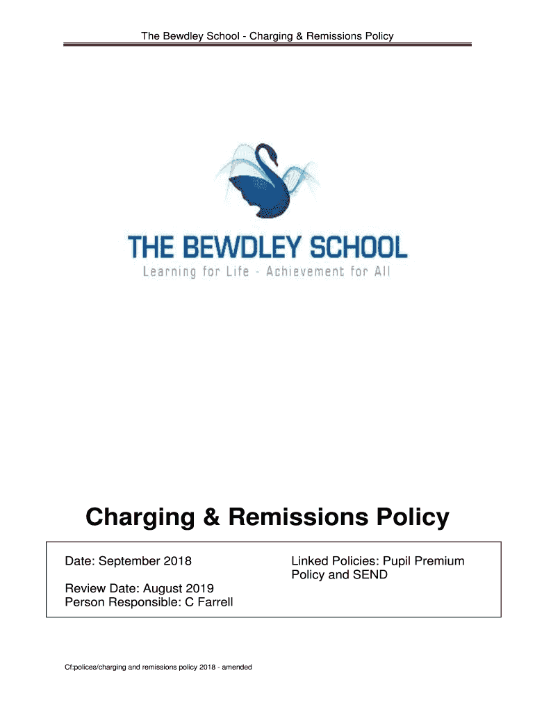 Fillable Online The Bewdley School and Sixth Form Centre - Charging ...