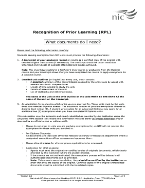 Fillable Online RPL Application Form (FOR-88) Fax Email Print - pdfFiller