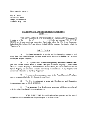Fillable Online DEVELOPMENT AND DISPOSITION AGREEMENT Fax Email Print ...