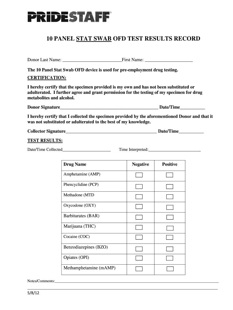 Fillable Online What are different drug panels? What's a 10 panel drug ...