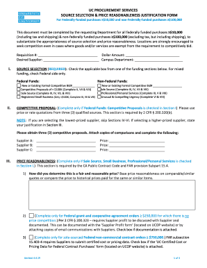 Fillable Online Source Selection & Price Reasonableness Justification ...