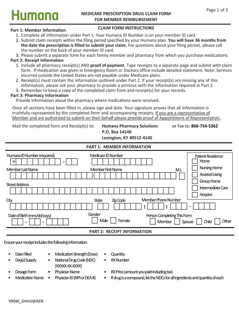 Fillable Online Get the 320 Medicare DMR Claim Form - 011718 - Humana ...