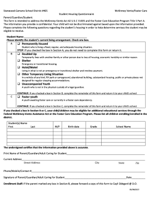 Fillable Online McKinney-Vento Form.docx Fax Email Print - pdfFiller