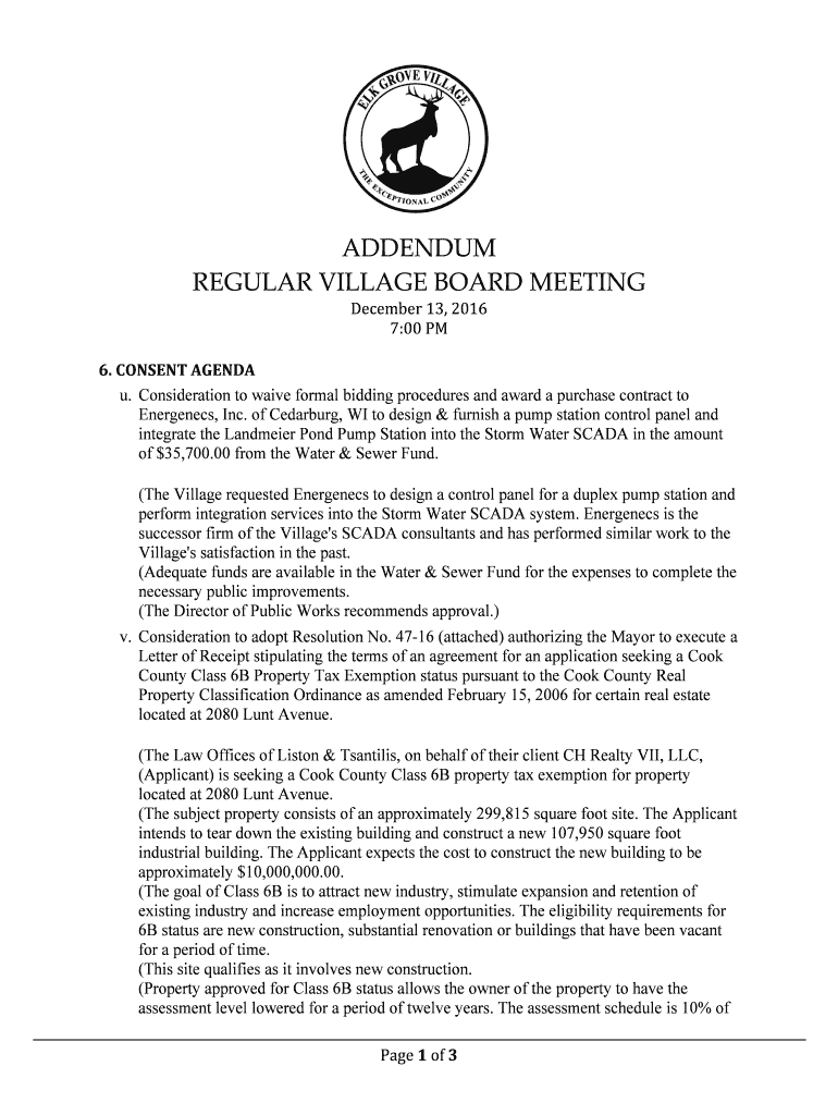 Fillable Online Consideration to waive formal bidding procedures and award a purchase contract ...