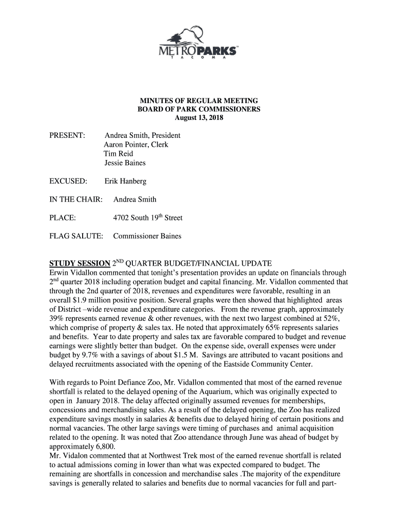 Fillable Online July 23 - Metro Parks Tacoma Fax Email Print - pdfFiller