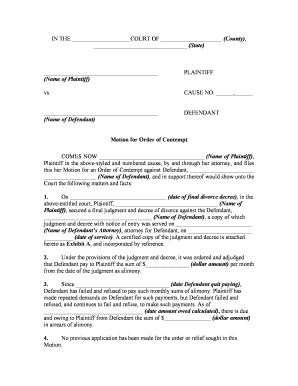 Order Alimony - Fill Online, Printable, Fillable, Blank | pdfFiller