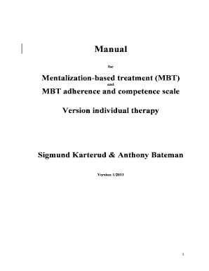 Fillable Online Mentalization-based treatment (MBT) Fax Email Print ...