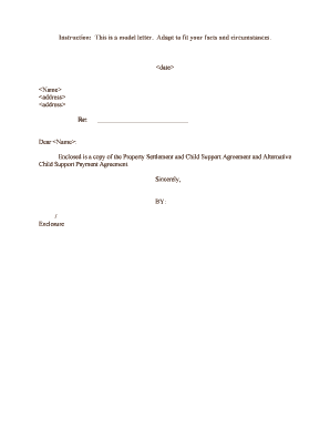 Child Support Agreement Letter - Fill Online, Printable, Fillable ...