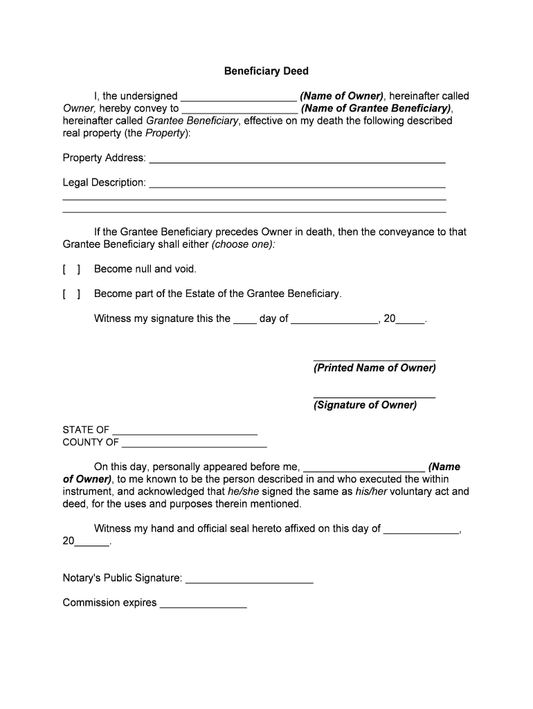 Colorado Beneficiary Deed Pdf Fill Online Printable Fillable Blank 
