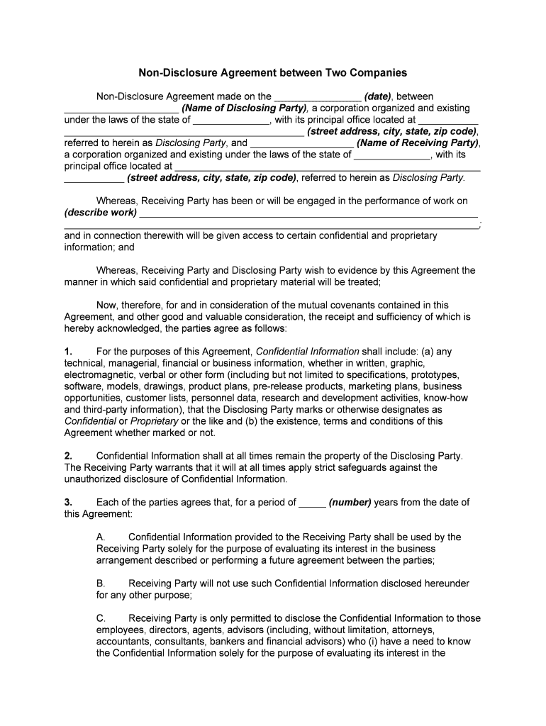 Nda Short - Fill Online, Printable, Fillable, Blank | pdfFiller