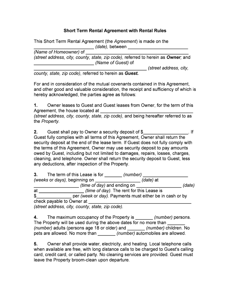 Rental Boarding House Rules Fill And Sign Printable Template Online 