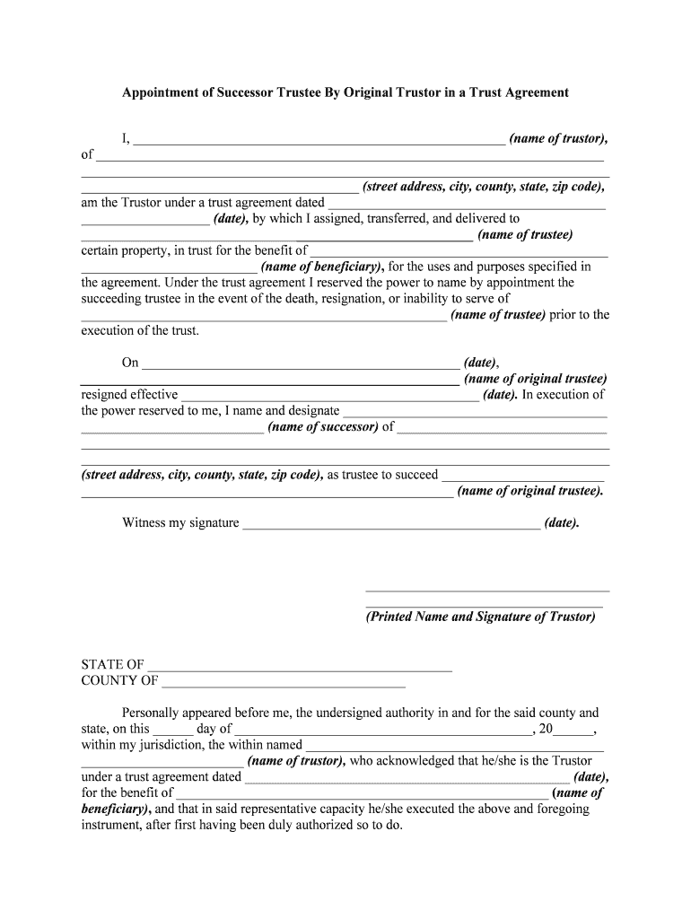 Trustee Forms For A Trustee Of A Trust - Fill and Sign Printable ...
