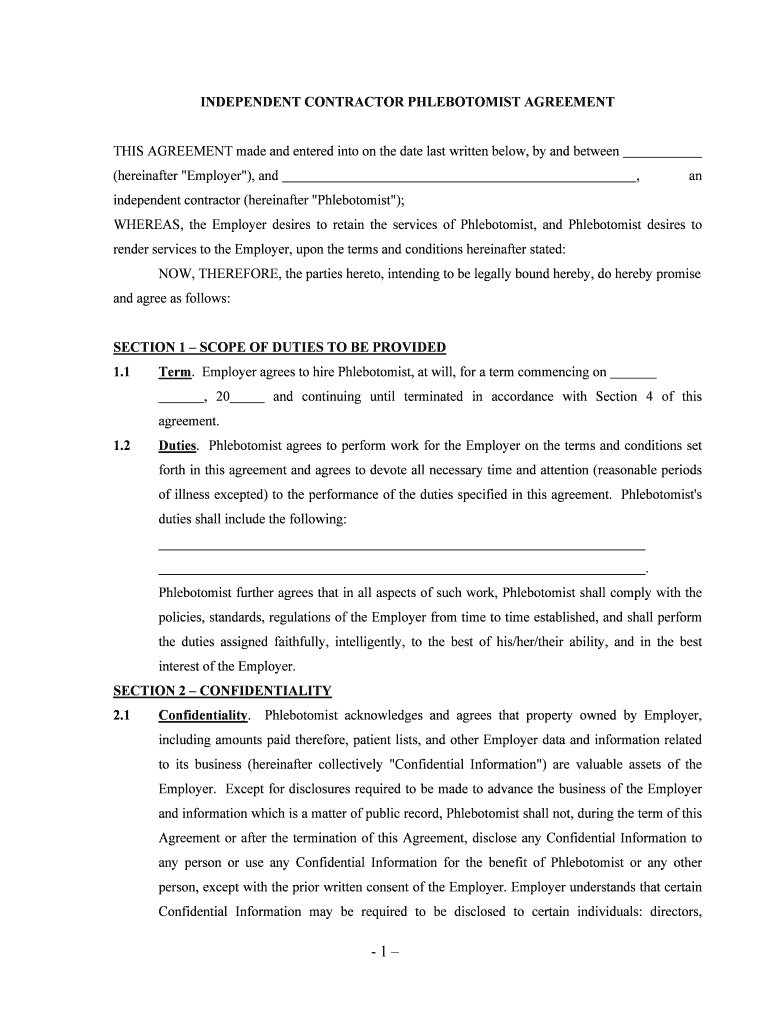 Mobile phlebotomy contracts: Fill out & sign online | DocHub
