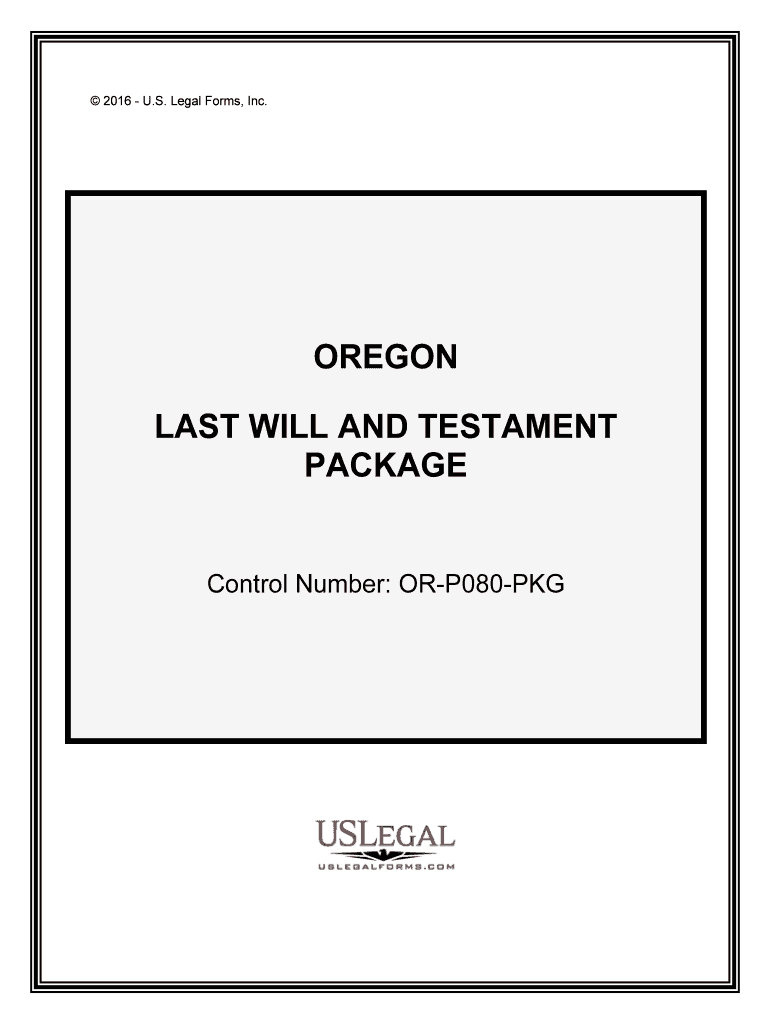 Last Will And Testament Oregon Template