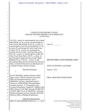 Fillable Online Motion for Class CertFINAL with exhibit table of ...