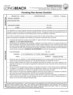 Fillable Online Form - Plumbing Plan Review Checklist Fax Email Print ...
