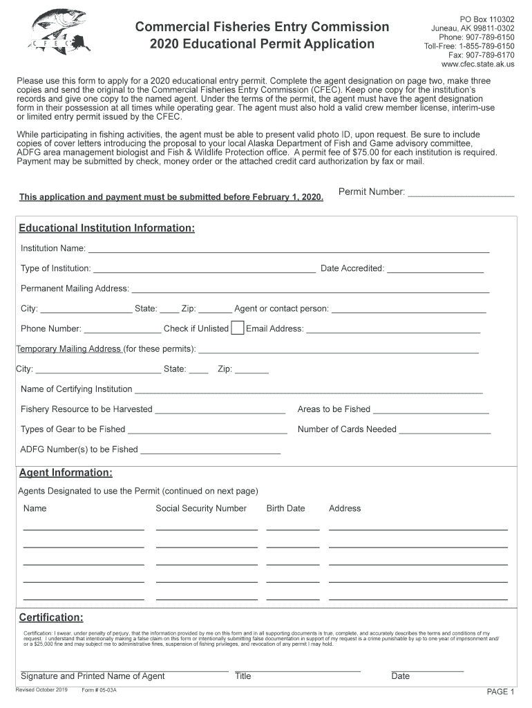 Fillable Online Commercial Fishing Permit Application Fax Email Print ...