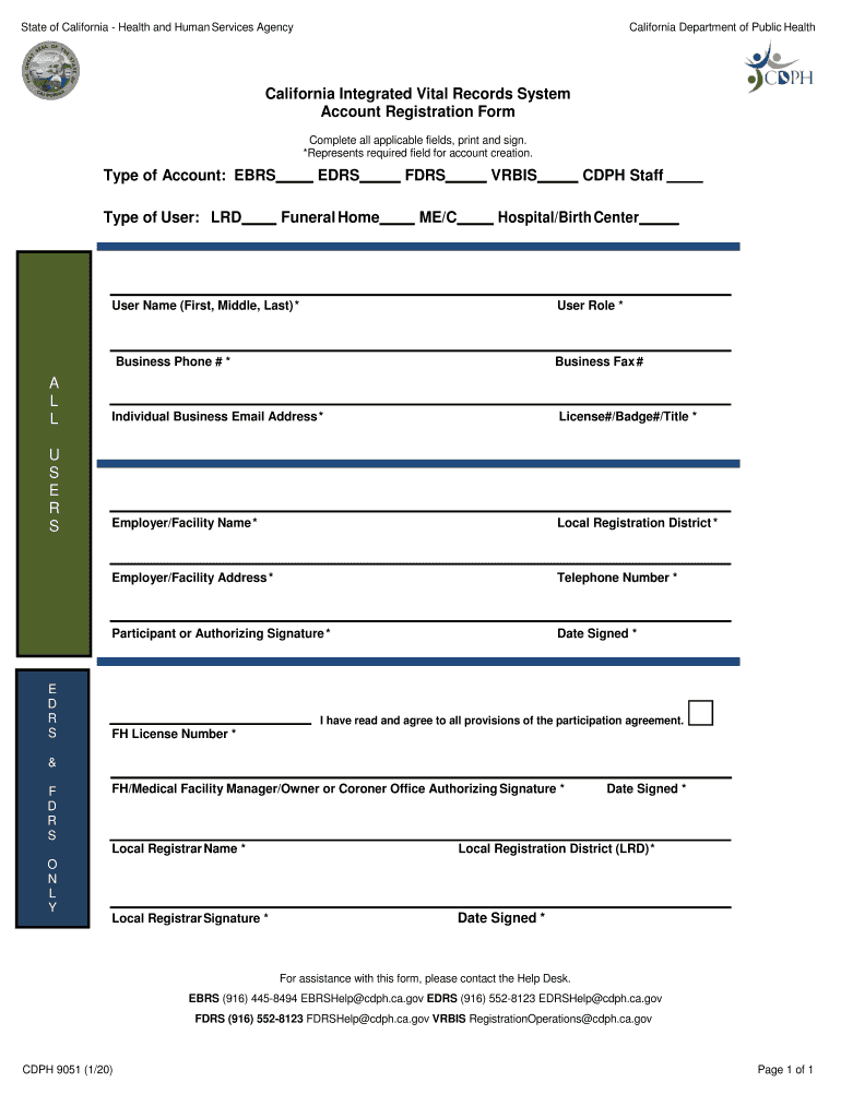 Fillable Online California Integrated Vital Records Account System ...