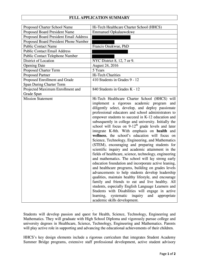 Fillable Online JPS Charter School Application Cycle Letter of Intent ...