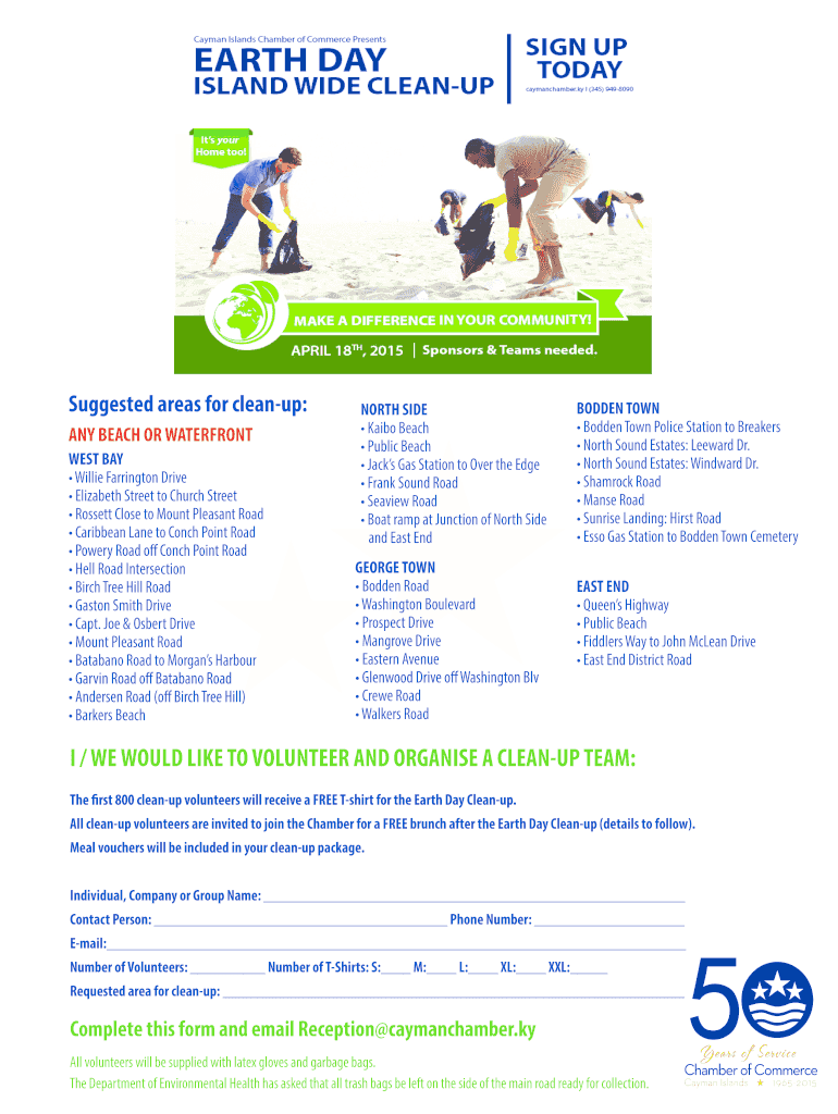 Fillable Online Earth Day-Christmas Clean-up Volunteer form Fax Email ...
