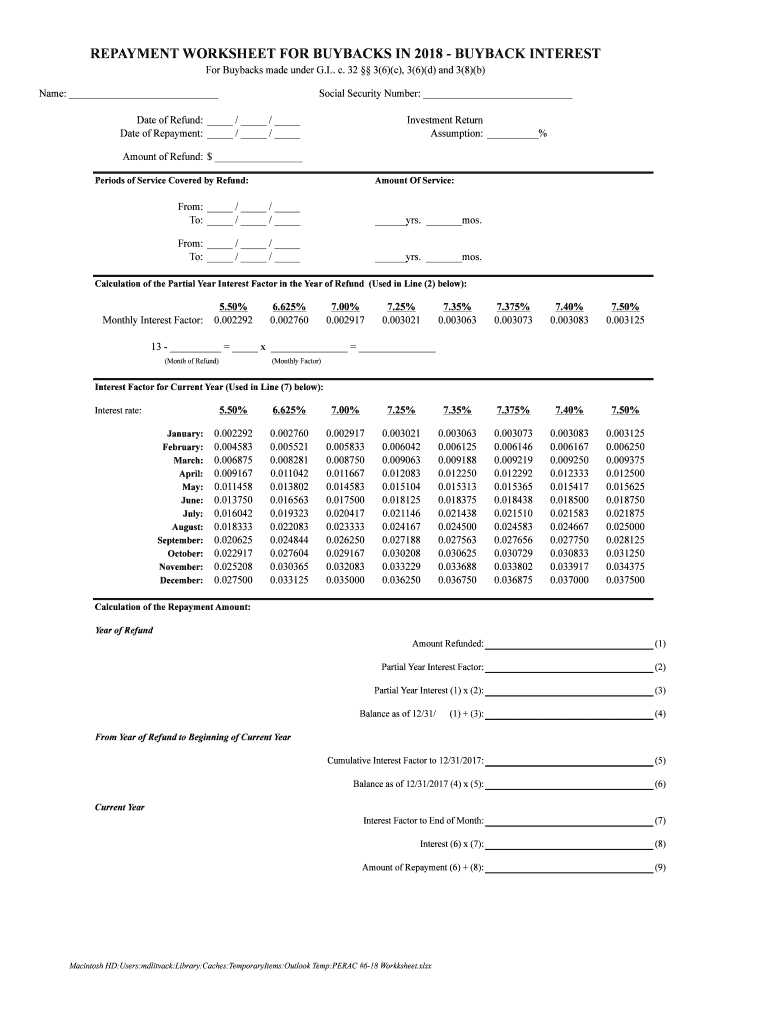 Fillable Online repayment worksheet for buybacks in 2018 - buyback ...