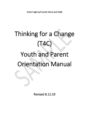 Fillable Online Thinking for a Change (T4C) Youth and Parent ...
