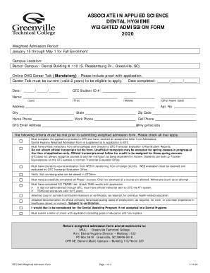 Fillable Online Weighted Admission Period: Fax Email Print - pdfFiller