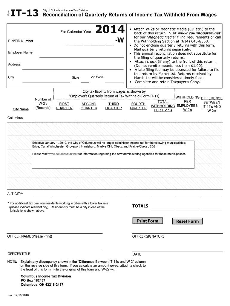 Fillable Online Form IT-6W Employer's Claim for Refund of Withholding ...