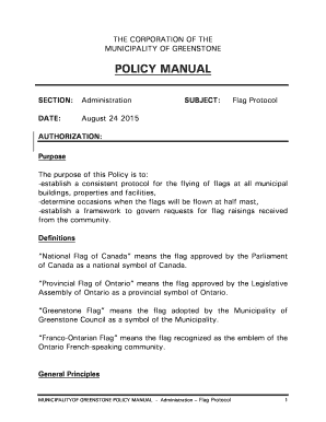 Fillable Online greenstone civicweb Flag Protocols and Display ...