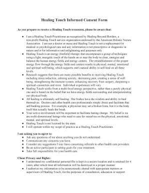 Fillable Online Healing Touch Informed Consent Form - EXPANDED ... Fax ...