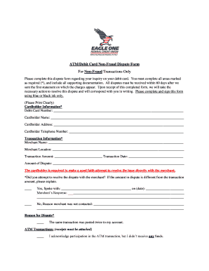 Fillable Online PNC Non-Fraud Dispute Form - Visa Prepaid Processing ...