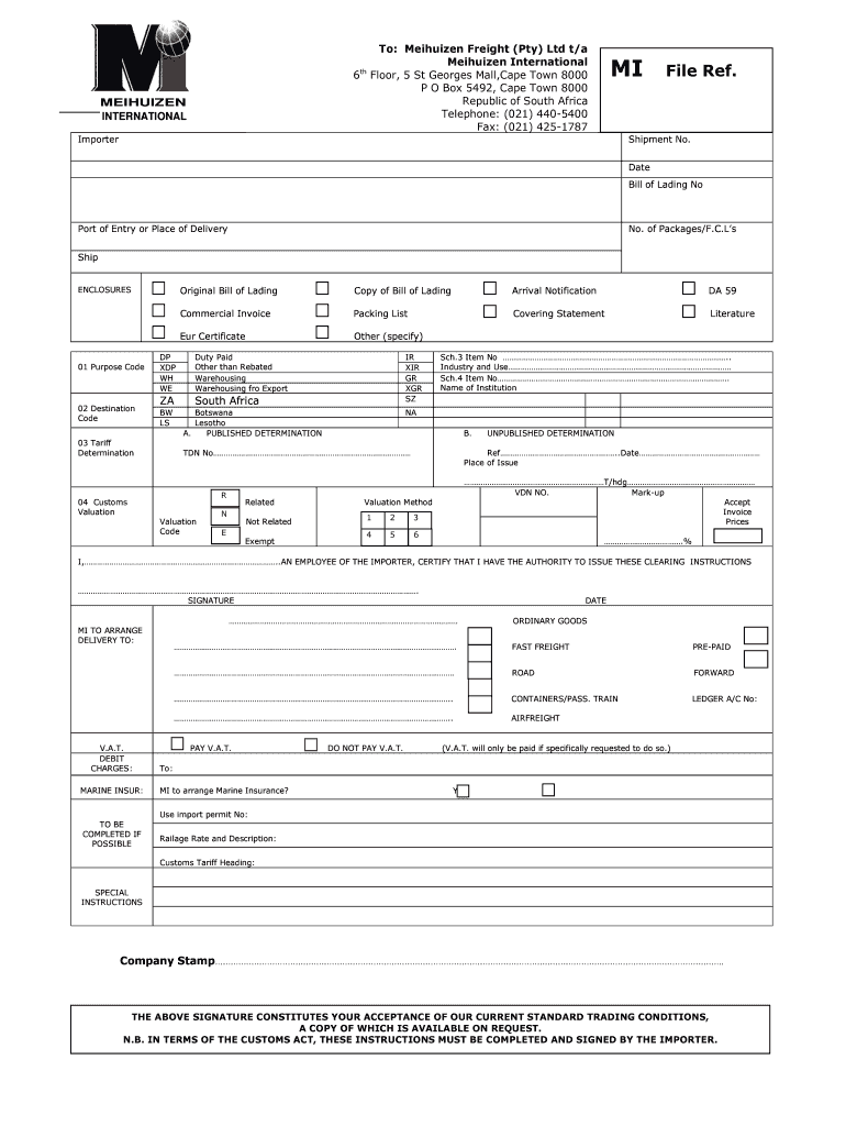 Clearing Instruction Template - Fill Online, Printable, Fillable, Blank ...