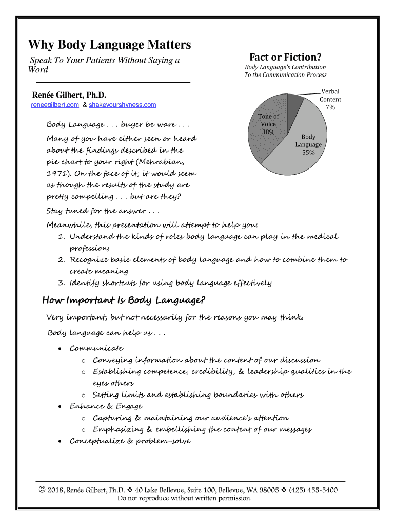 Fillable Online Why Body Language Matters Fax Email Print - pdfFiller